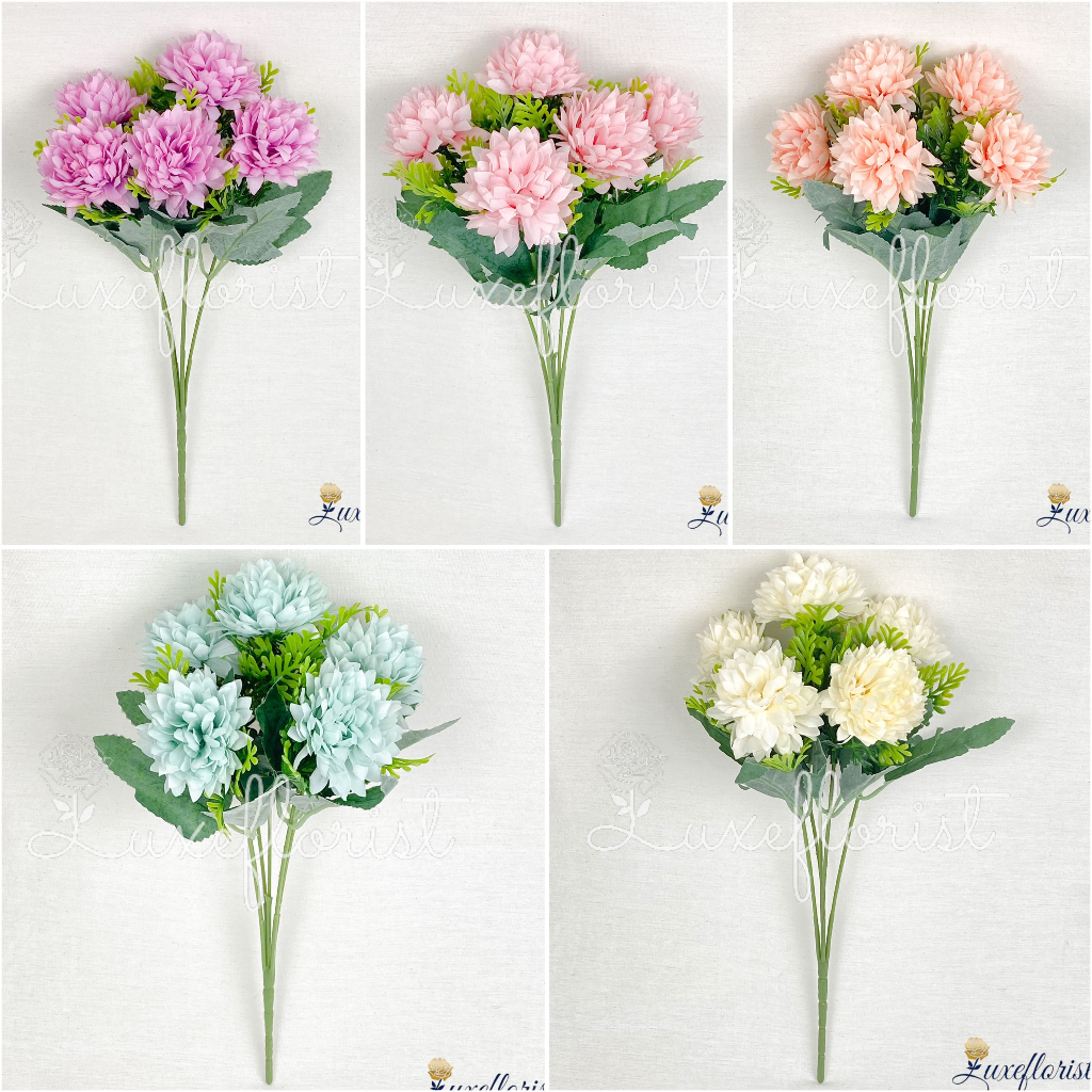 Jual Bunga Pom pom Cabang 5 Artificial/Pompom Murah Buatan Home Decor ...