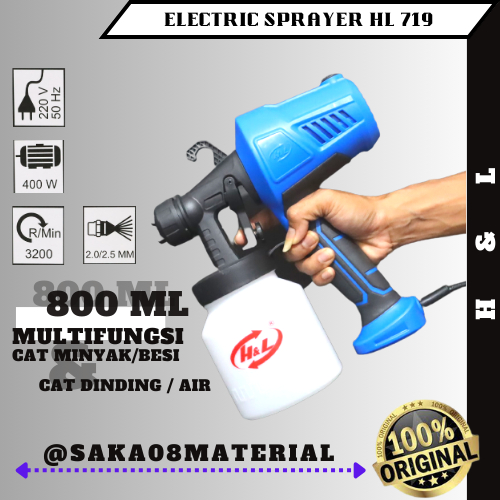Jual PROMO ALAT SEMPROT CAT LISTRIK 400WATT 800ML TIPE HL719 HL718 MERK ...