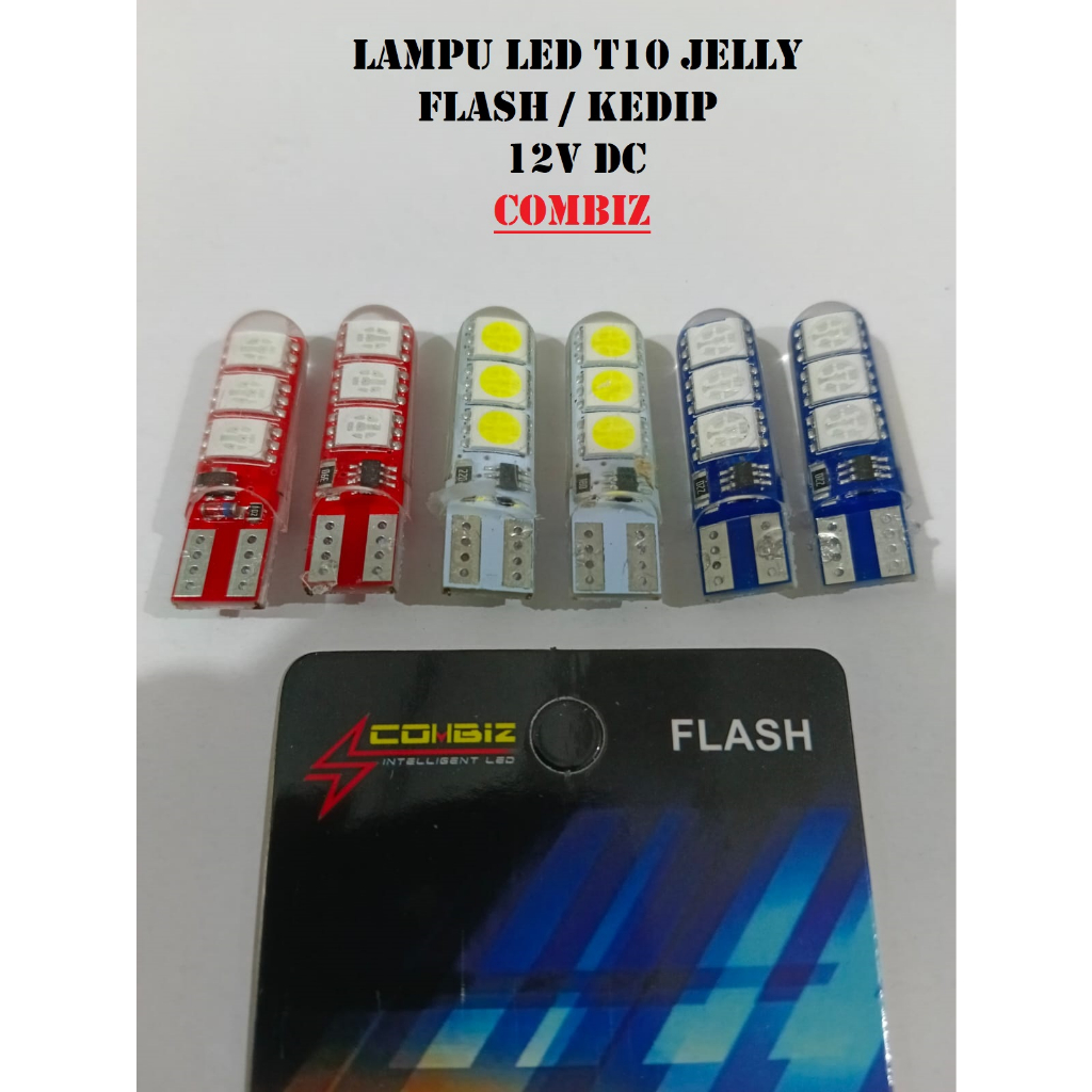 Jual LAMPU LED SEN SENJA MOTOR T10 JELLY FLASH KEDIP 6 LED 12V DC ...