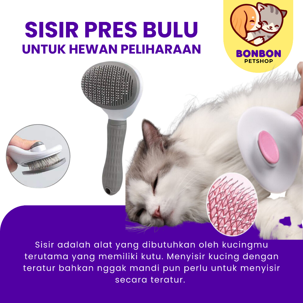 Jual Sisir Pres Bulu Comb Grooming Anjing dan Kucing Sisir Pet Grooming ...
