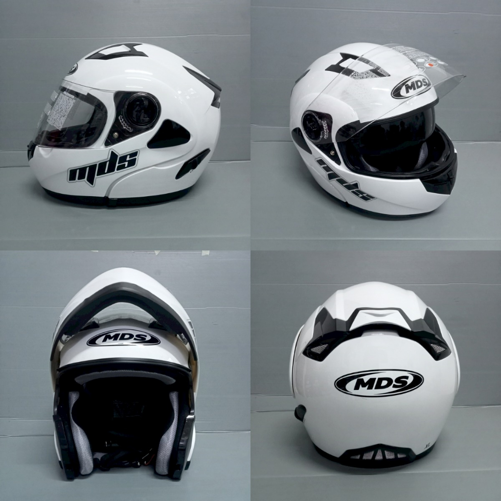 Jual HELM MDS PRO RIDER SOLID WHITE MDS MODULAR MDS PRORIDER | Shopee ...
