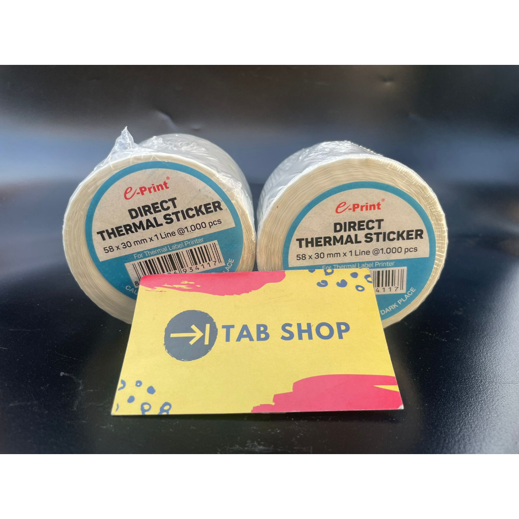 Jual TAB SHOP - E-Print Direct Thermal Sticker Label Barcode 58 x 30 mm ...