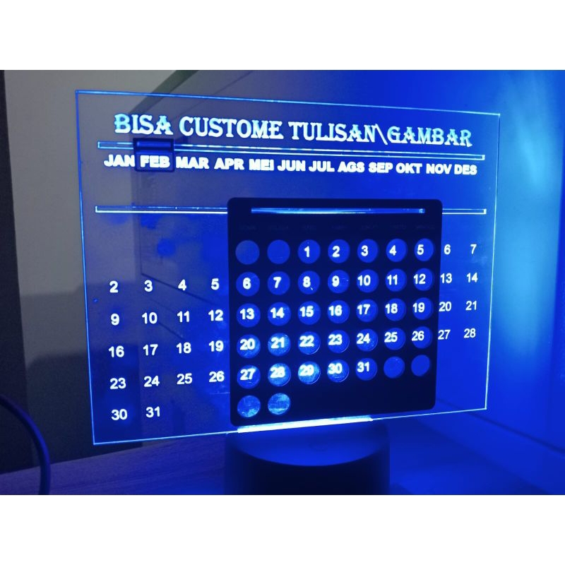 Jual Kalender Abadi akrilik dengan lampu led | Shopee Indonesia