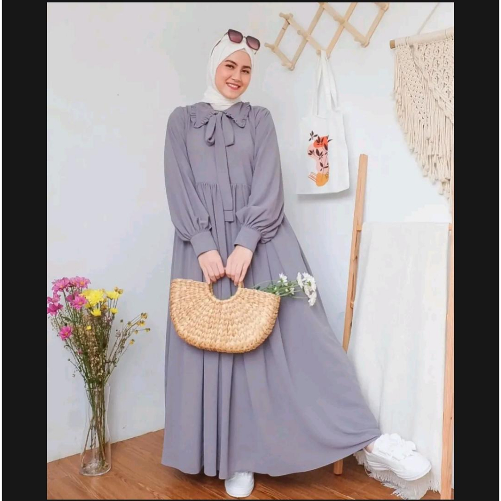 Jual Gamis model baru || Diandra dress crinkle airflow || Dress wanita ...