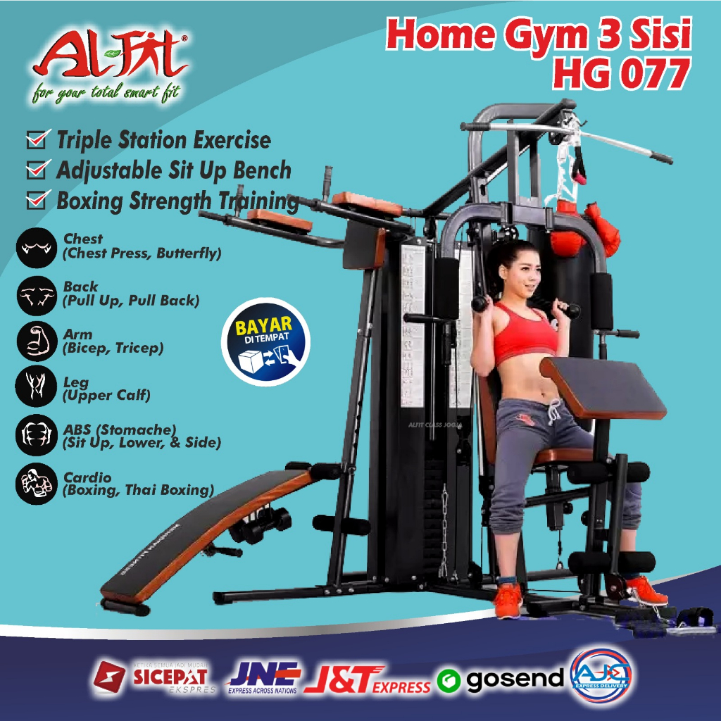 Jual Alat Gym dan Fitnes Total HOME GYM 3 SISI 75KG | Shopee Indonesia