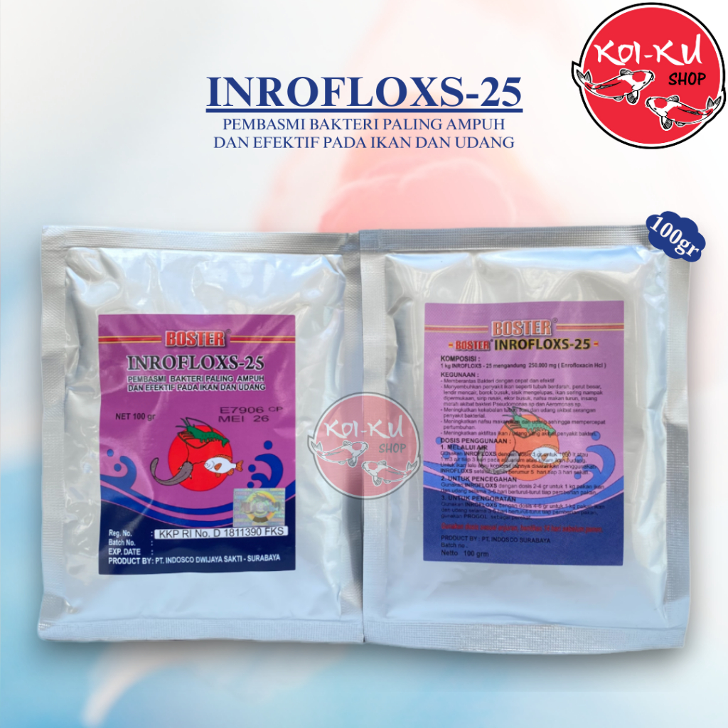 Jual BOSTER INROFLOXS-25 SERBUK ANTIBIOTIK IKAN AMPUH 100GRAM | Shopee ...