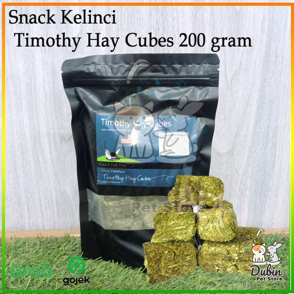 Jual TIMOTHY HAY CUBES 200gr by Rabbit Hole Hay - Snack Makanan Kelinci ...