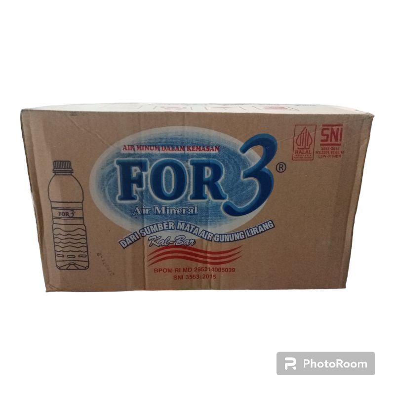 Jual For 3 Air Minum Kemasan Botol 600 ml 1 dus isi 24 botol | Shopee ...