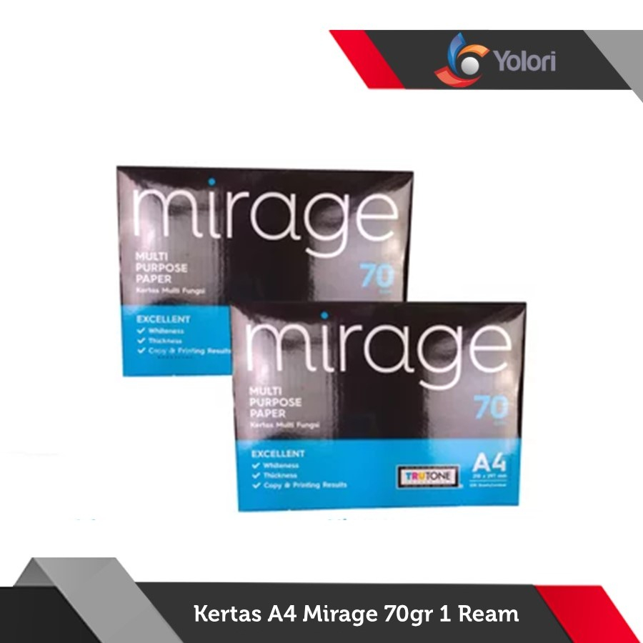 Jual MIRAGE Kertas HVS A4, 70Gram, 1 Ream isi 500 Lembar | Shopee Indonesia