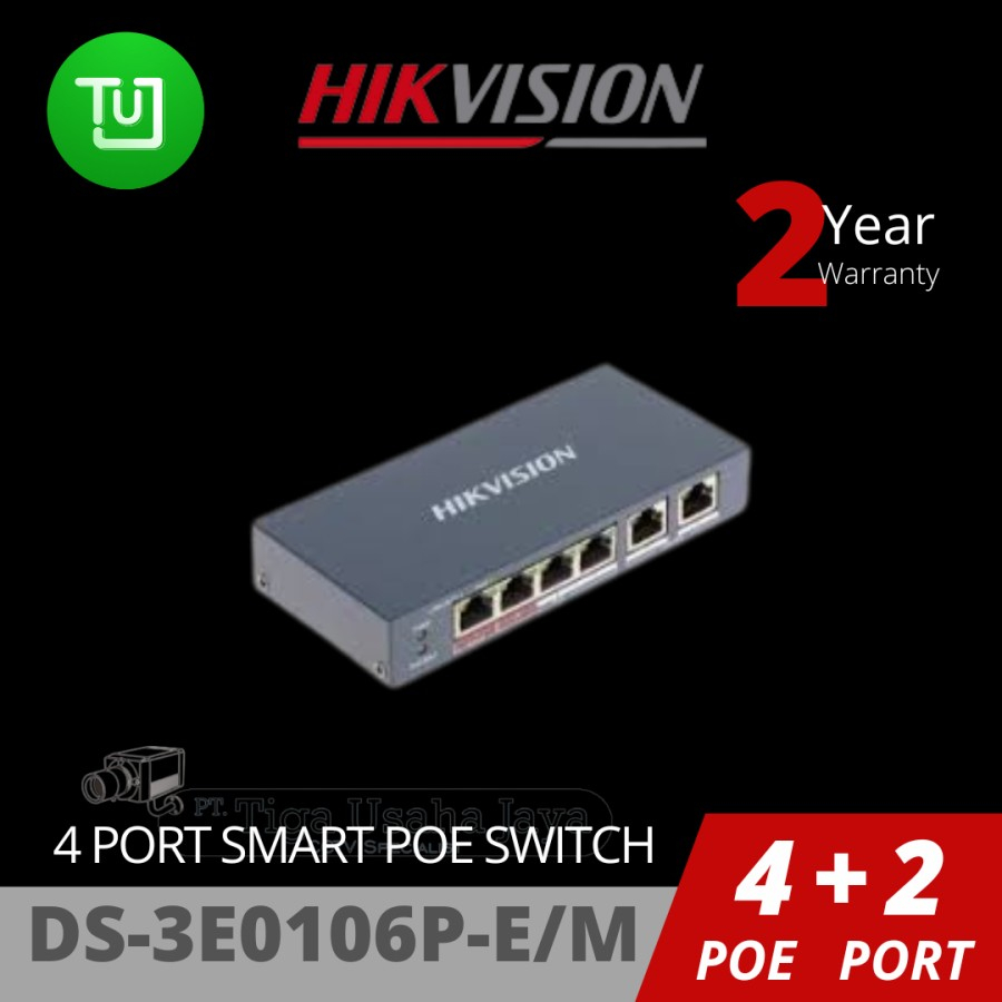 Jual SWITCH POE HIKVISION 4 PORT 2 UPLINK DS-3E0106P-E/M | Shopee Indonesia