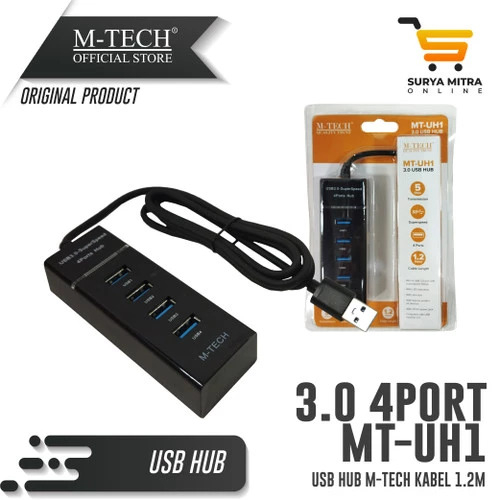 Jual M-Tech Usb Hub 3.0 4 Port MT-UH1 1.2 Meter | Shopee Indonesia