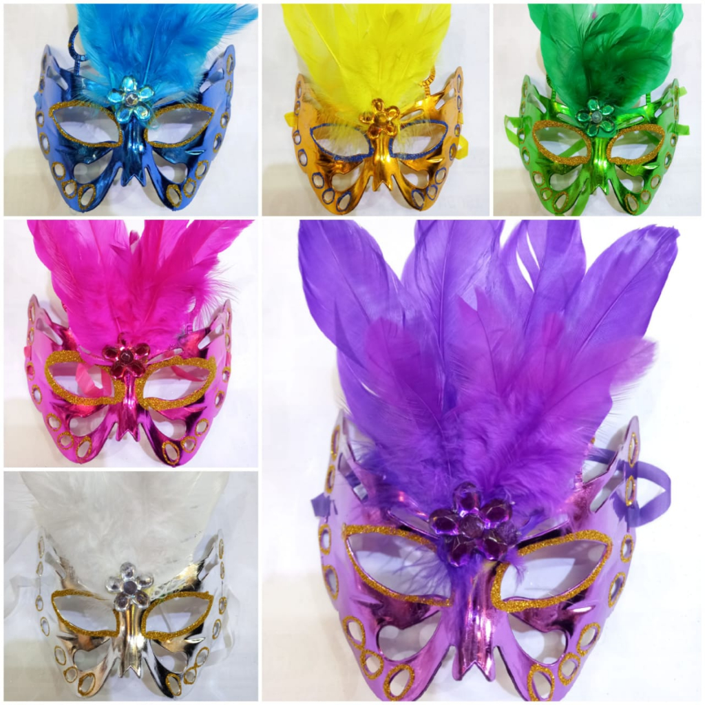 Jual Topeng Bulu Kupu (banyak warna) / Topeng Pesta / Masquerade ...