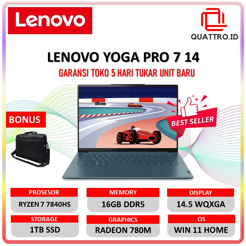 Jual Lenovo YOGA PRO 7 14 Ryzen 7 7840HS 16GB 1TBSSD Radeon 780M 14.5 WQXGA 90HZ | Shopee Indonesia