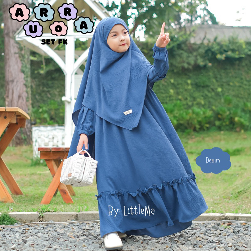 Jual LittleMa Official-French Khimar Aurora Set Gamis Syar'i Anak ...