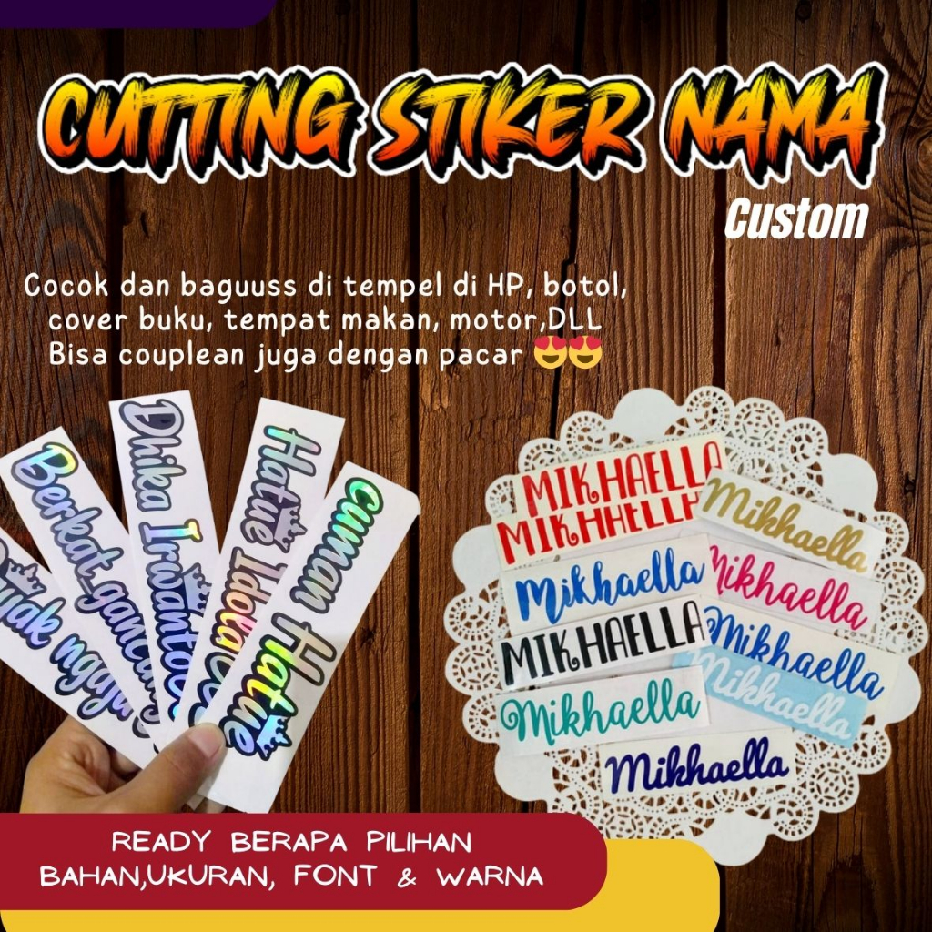Jual CUTTING STIKER NAMA CUSTOM MURAH | Shopee Indonesia