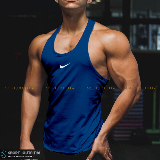 Jual Singlet Stringer Bodybuilding Tank Top's Pria Sport Fitness Gym ...