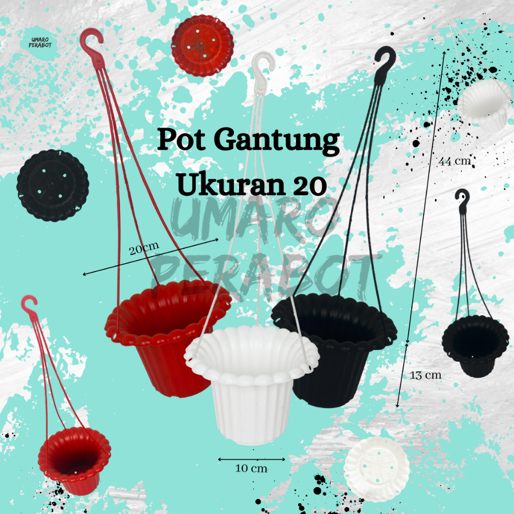 Jual Pot Gantung Ukuran 20 / Pot Gantung Mawar / Pot Tanaman / Pot ...
