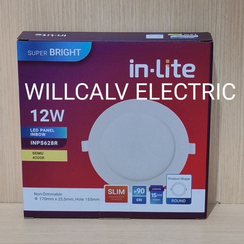 Jual Lampu panel Inlite 12W 6500K cahaya putih / Lampu downlight led ...