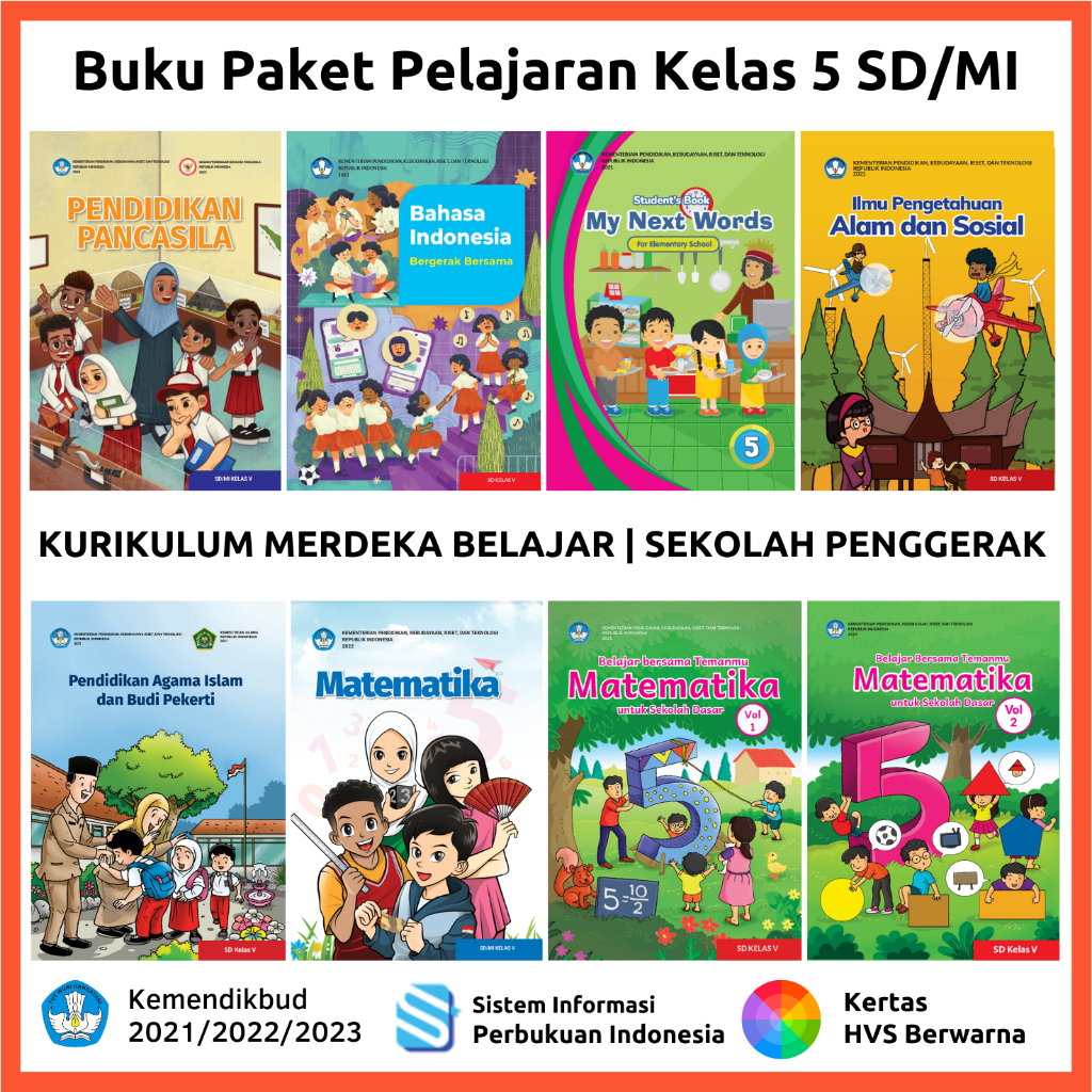 Jual Buku Paket Pelajaran Kelas 5 V SD/MI Kurikulum Merdeka Belajar Kurmer / Buku Sekolah ...