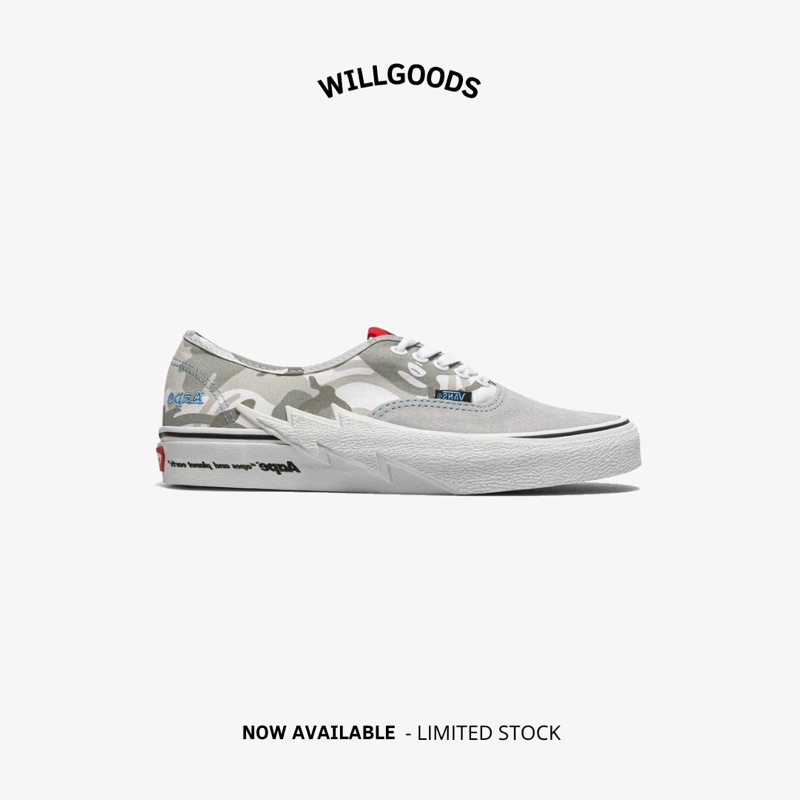 Jual Vans x AAPE Authentic Bolt Grey Blue Original Resmi NAVYA | Shopee ...