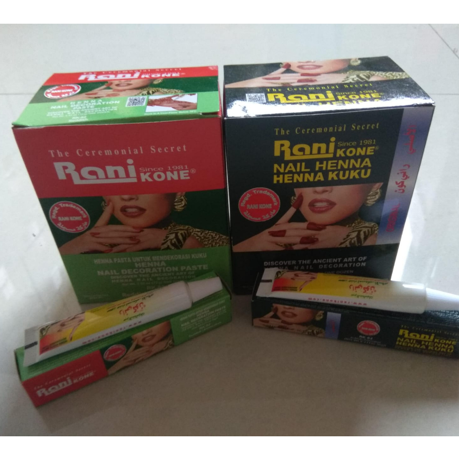 Jual HENNA RANI KONE ISI 12PCS PER BOX HENNA KUKU/KUTEK/CAT KUKU ...