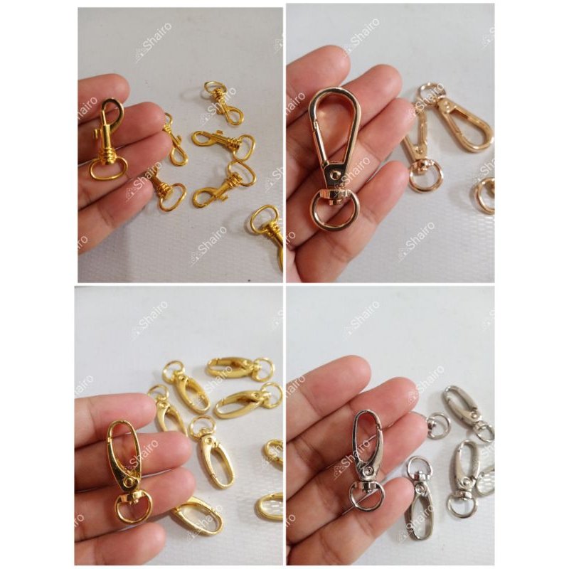 Jual Kaitan Tas (2 pcs) / Kaitan Lobster warna Rosegold Gold Silver ...