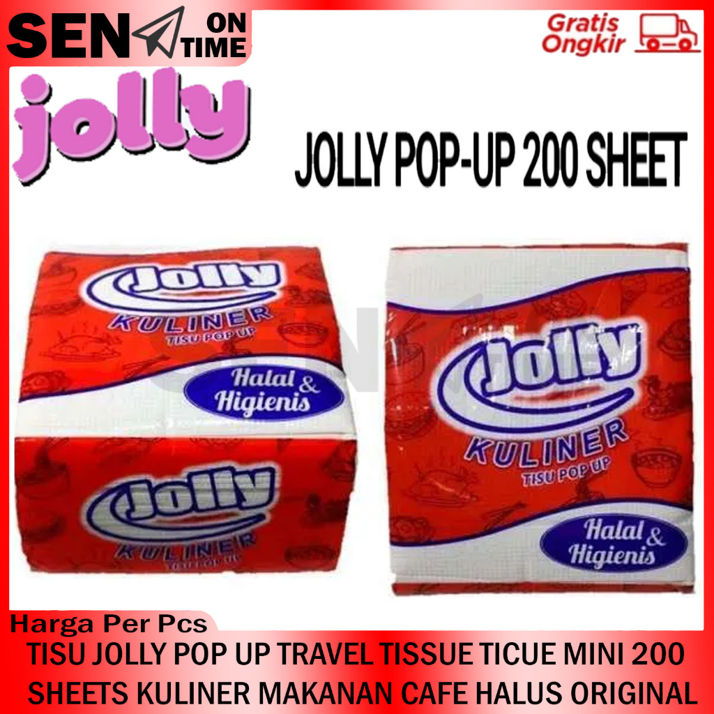 Jual TISSUE JOLLY POP UP 2PLY TISU MEJA SOFT TISSU KULINER MAKAN TRAVEl ...
