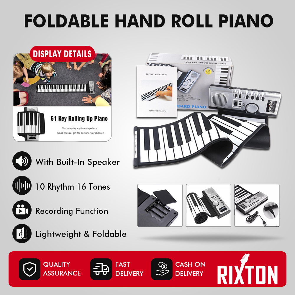 Jual Rixton 61 Keys Hand Rolled Piano with Horn Organ Elektronik Lipat ...