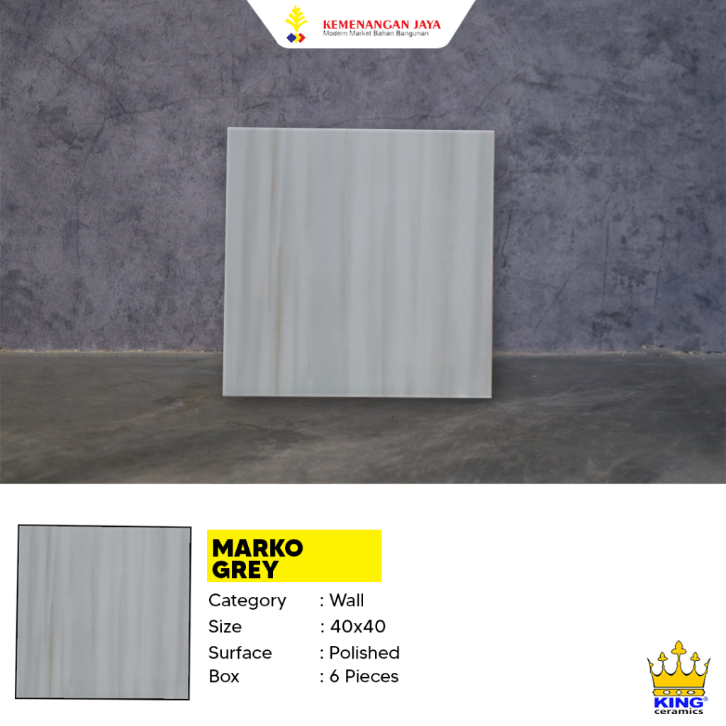Jual KERAMIK LANTAI & DINDING KING / MARKO GREY / 40X40 KW P | Shopee Indonesia