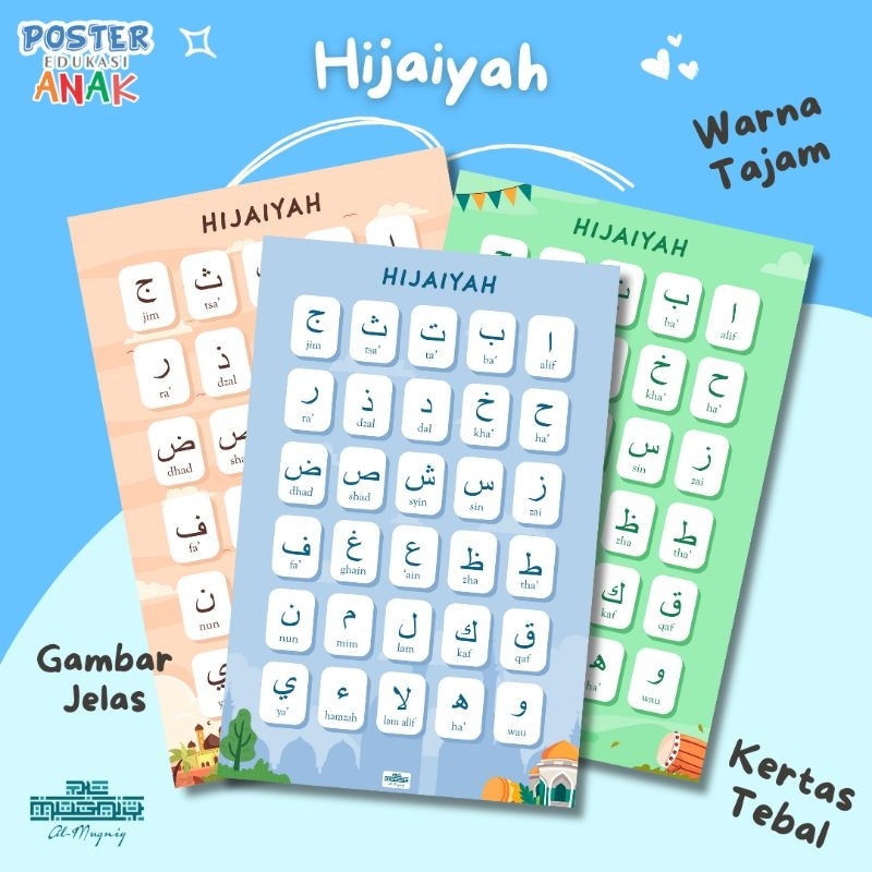 Jual Poster Edukasi Anak - Poster Hijaiyah - TK, SD, SMP, SMA | Poster ...