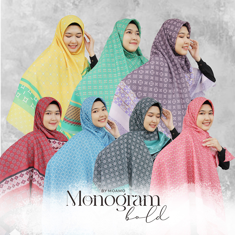 Jual Hijab Jumbo | Kerudung Segi Empat Motif | Jilbab Syar'i Monogram ...