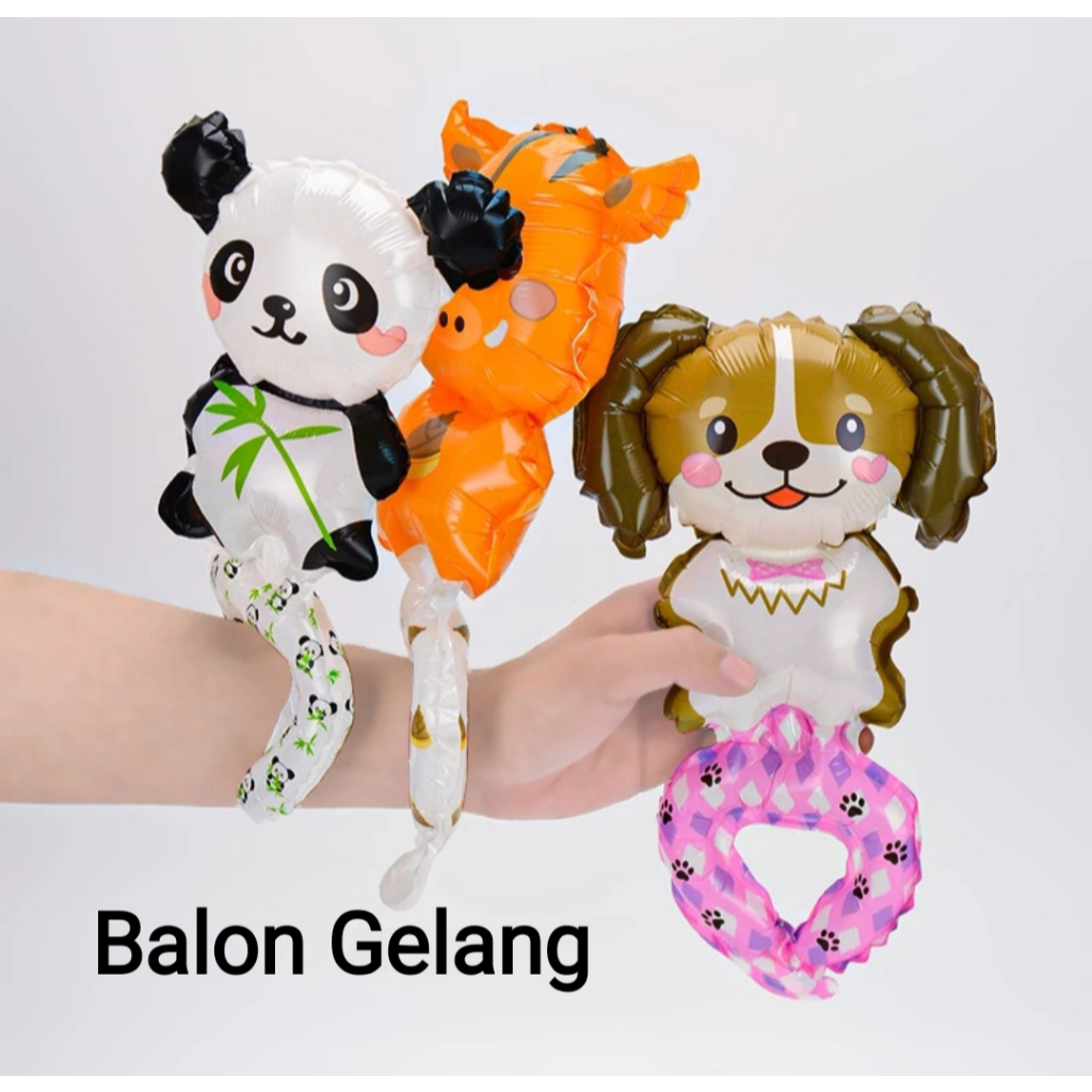 Jual Balon Gelang Karakter Hewan mainan Balon Kartun Foil Animal Balon ...