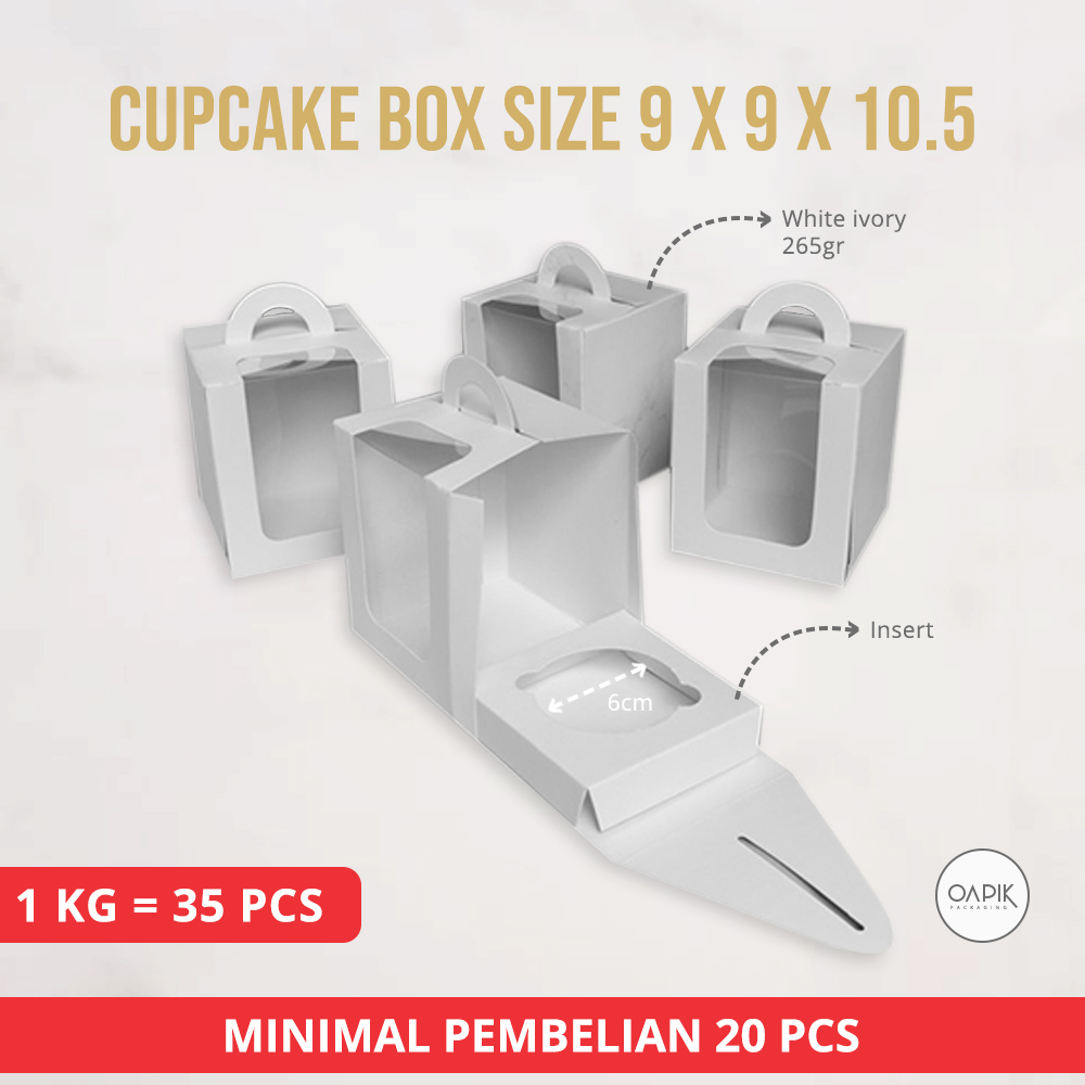 Jual Cupcake Box Mika 9x9x10.5, Kemasan Makanan, Packaging Makanan, Dus ...