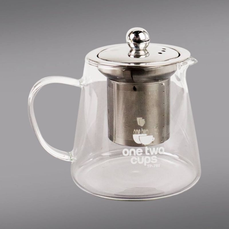 Jual One Two Cups Teko Kaca Teh Pitcher Borosilikat dengan Saringan 450ml 7CHX18TP | Shopee ...