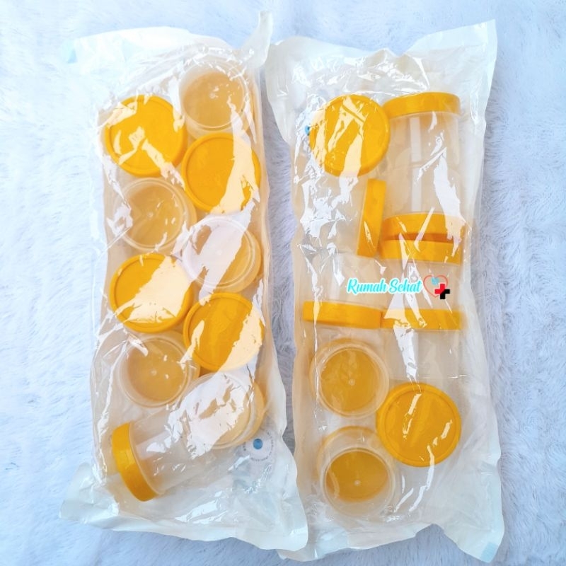 Jual POT SAMPEL POT URIN Steril POT Dahak Tutup Kuning isi 10pc ...