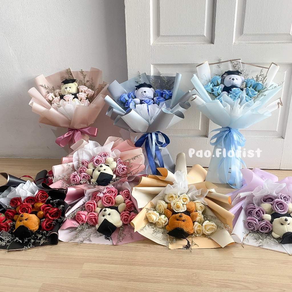 Jual PAO FLORIST Teddy Graduation + 10 Pcs Soap Rose PAO FLORIST ...