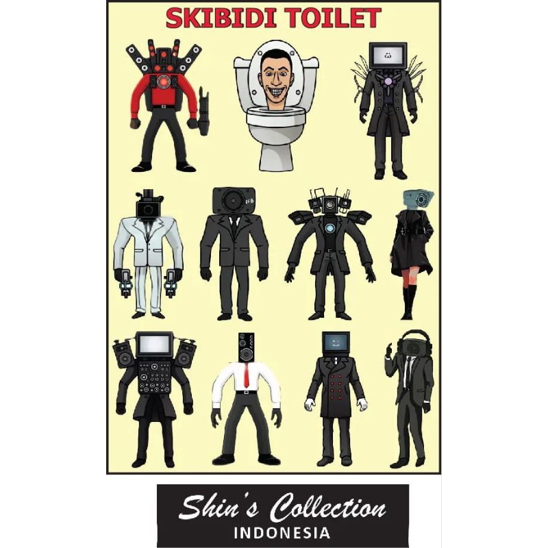 Jual Sticker stiker Murah anti air transparan skibidi toilet cartoon 1 ...