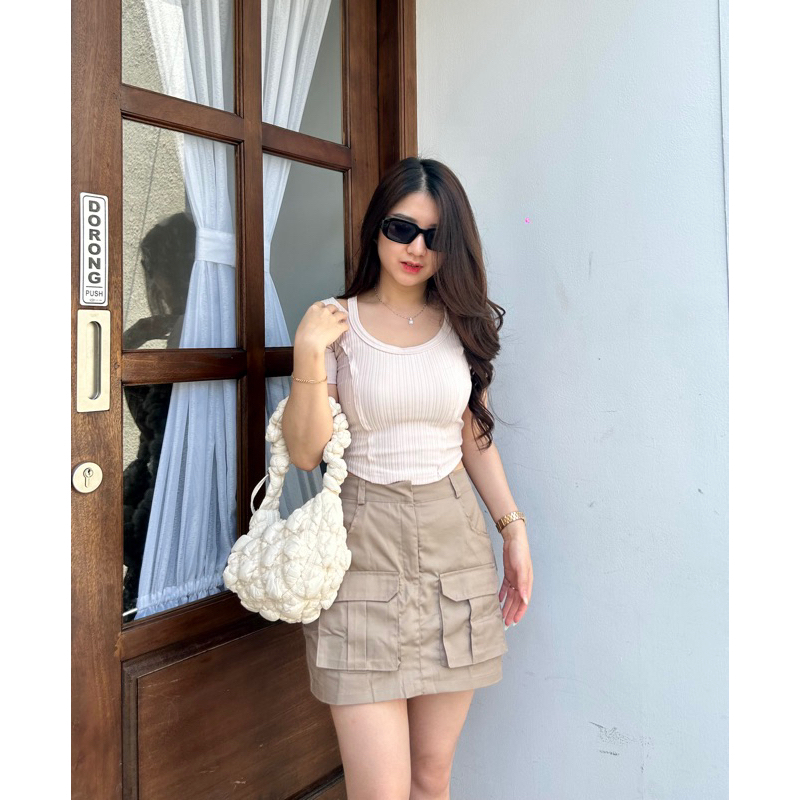 Jual SHER.ID | Charlee Cargo Skort | Rok Cargo Wanita Pendek | Rok ...