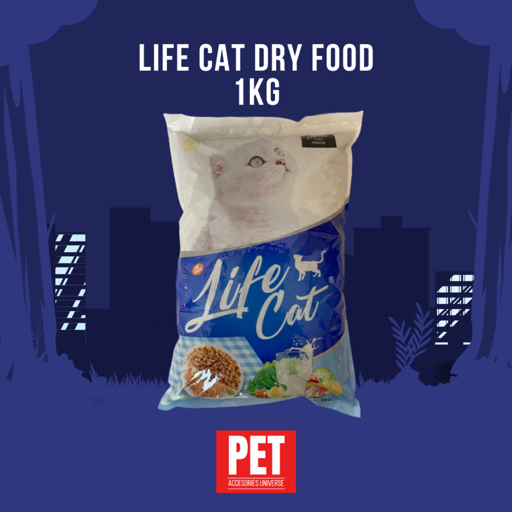 Jual LIFE CAT DRY CAT FOOD 1KG makanan kucing kering lifecat 1 kg ...