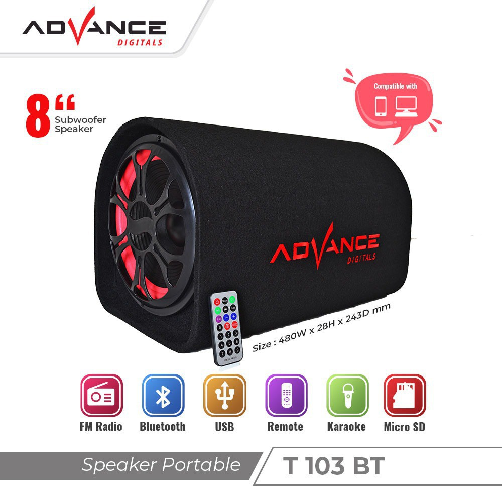 Jual Speaker Tabung Advance T103 Bluetooth 8inch | Shopee Indonesia Jual Speaker Tabung Advance T103 Bluetooth 8inch | Shopee Indonesia