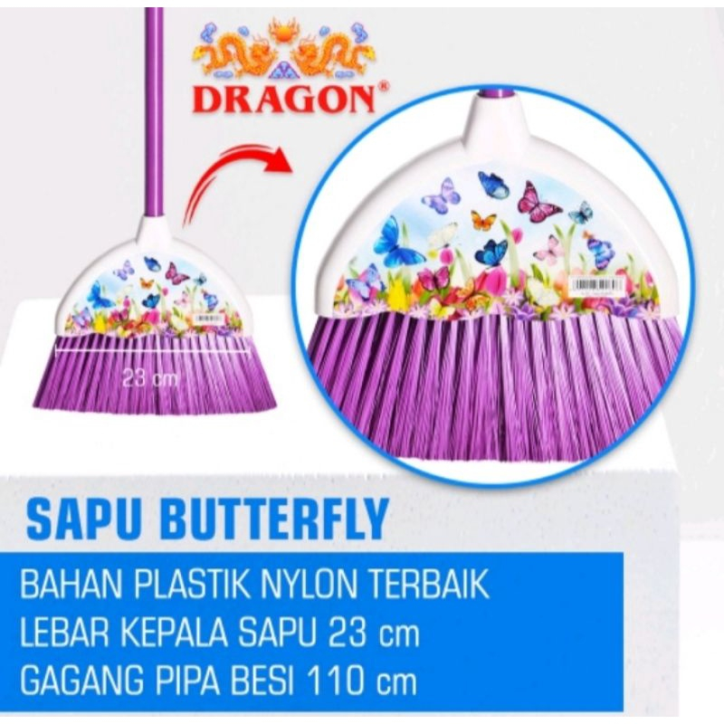 Jual SAPU LANTAI PLASTIK UNGU / SAPU NYLON UNGU/ Sapu Rumah Butterfly ...