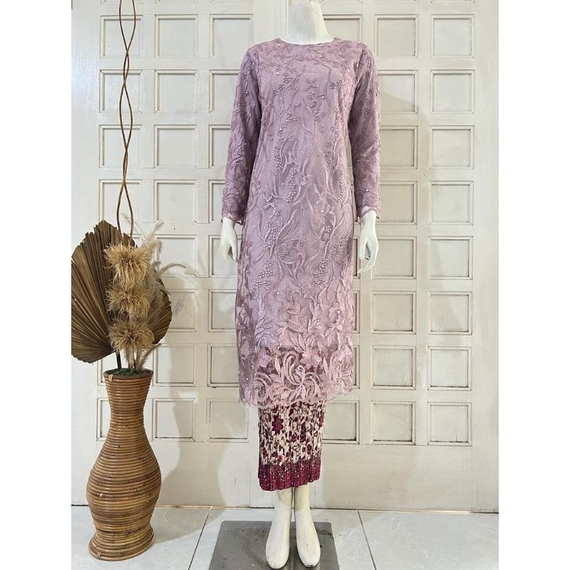 Jual SETELAN KEBAYA LONG TUNIK TILE/KEBAYA SERAGAMAN PESTA/KEBAYA ...
