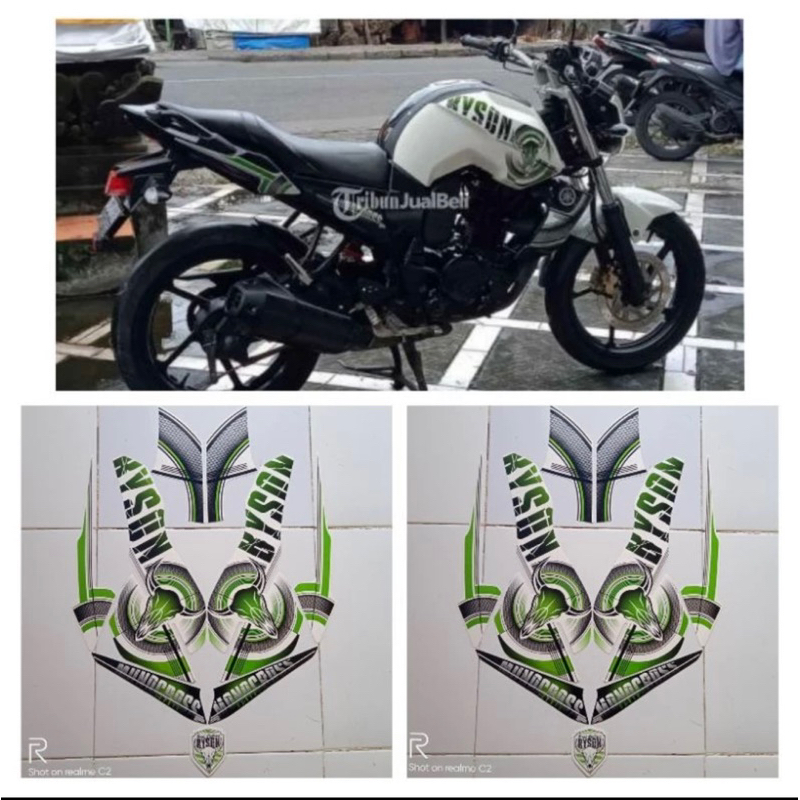 Jual STIKER STRIPING LIS BODY YAMAHA BYSON 2013 2014 HIJAU PUTIH HITAM ...