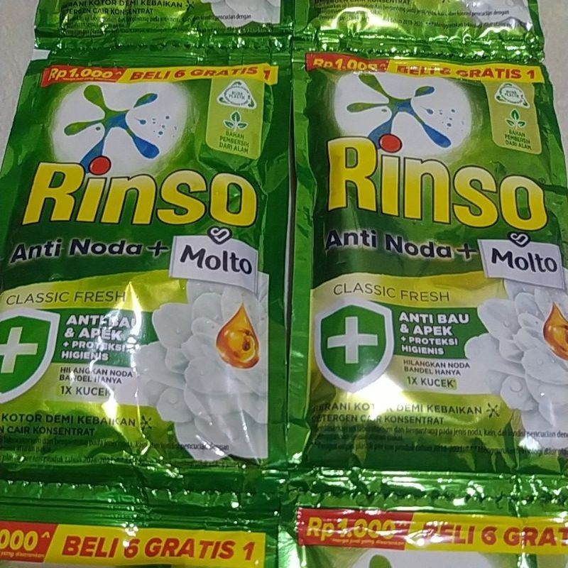 Jual Rinso cair 1000an 38 ML ( 4 Renceng = 28 sachet ) | Shopee Indonesia