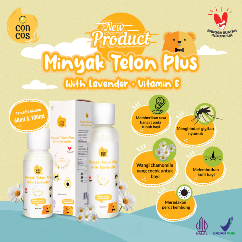 Jual Concos Minyak Telon Plus lavender Telon Oil with Vitamin E 100ml 60ml | Shopee Indonesia