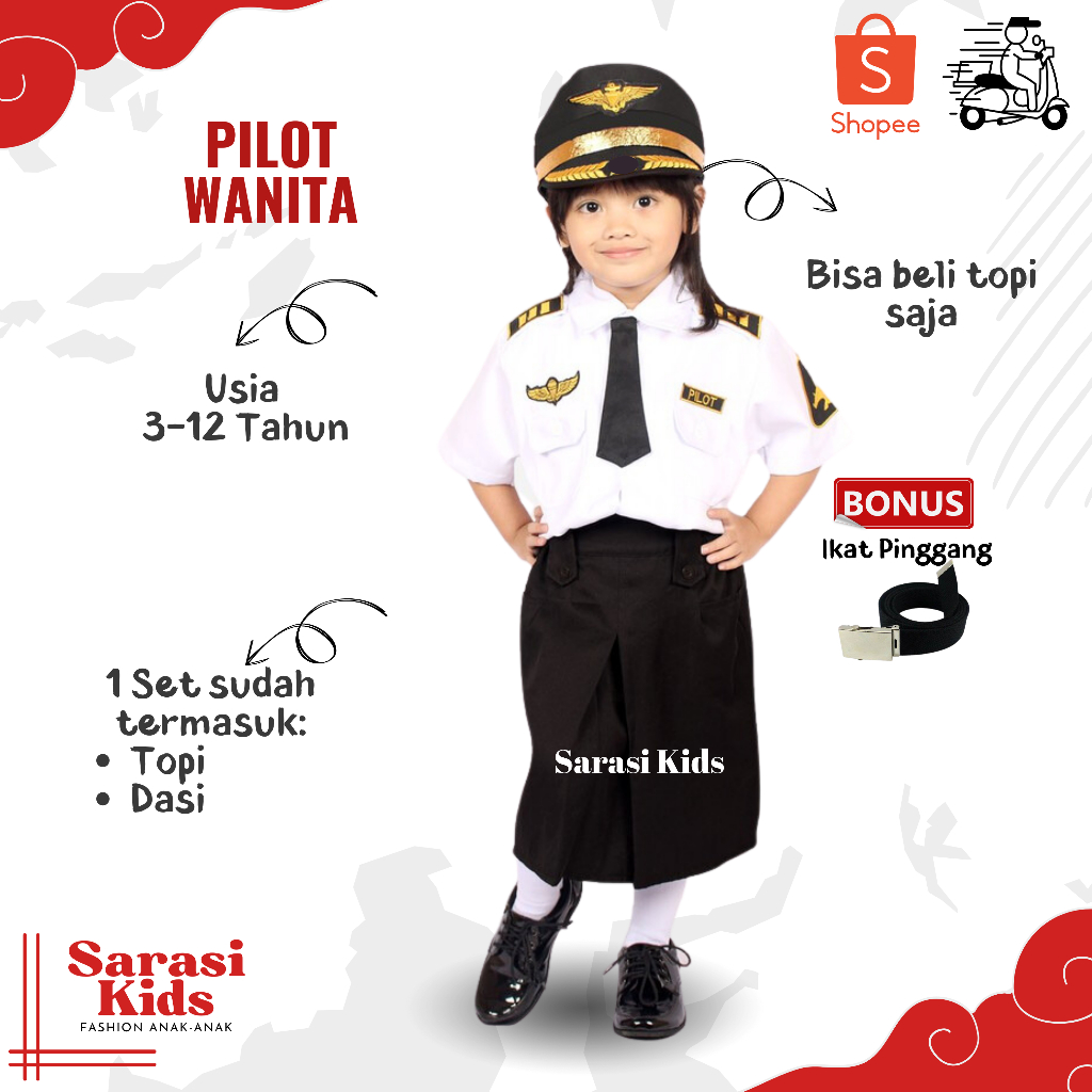 Jual Baju Pilot Wanita Anak-Anak Costum Pilot Wanita Anak-Anak Pakaian ...
