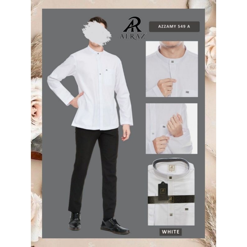 Jual Koko Alraz Azzamy Panjang dan Pendek Putih | Shopee Indonesia