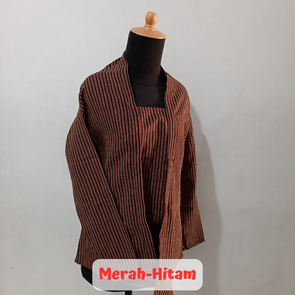 Jual Baju KUTUBARU Kebaya Lurik Wanita Dewasa | Kutubaru Lurik Garis Kecil | Shopee Indonesia