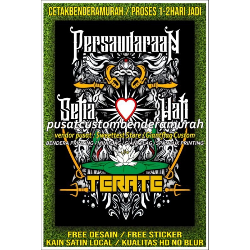 Jual BENDERA PSHT FULL PRINTING, GIANTFLAG SH, BENDERA TERATE, MINIFLAG ...