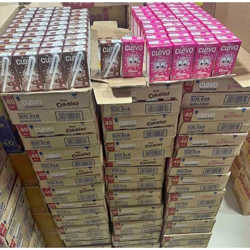 Jual susu kotak clevo 115ml perkarton isi 40pcs | Shopee Indonesia